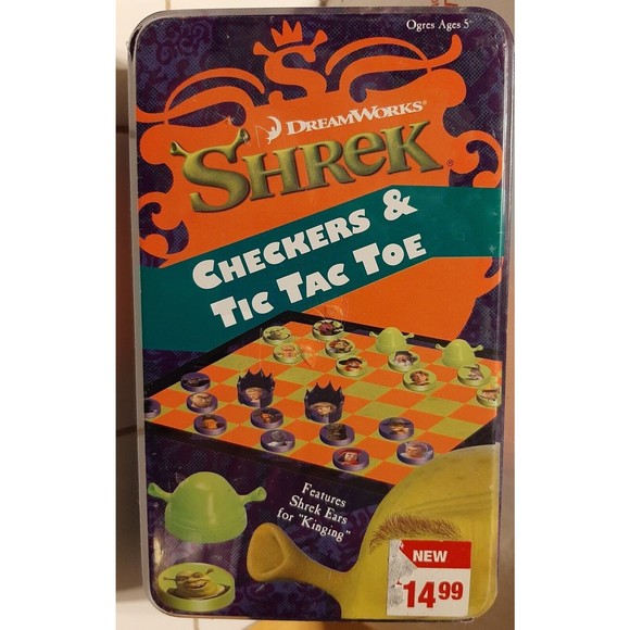 Dreamworks | Toys | Shrek Checkers Tic Tac Toe Tin Set Dream Works Game ...